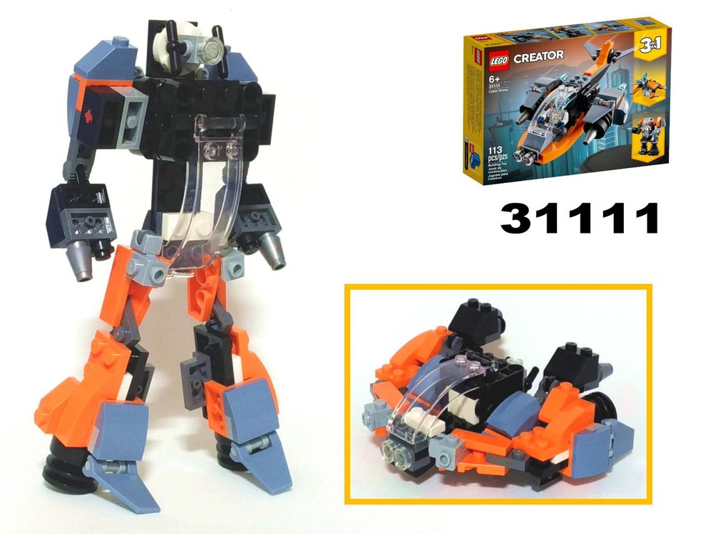 LEGO MOC-63246 Transformer Dronebot from LEGO Creator set 31111: Cyber ...