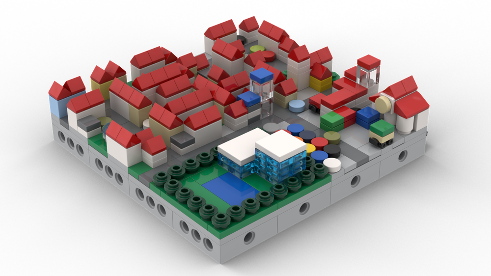 Lego Moc Village Nano Modular World By 2in1 Rebrickable Build