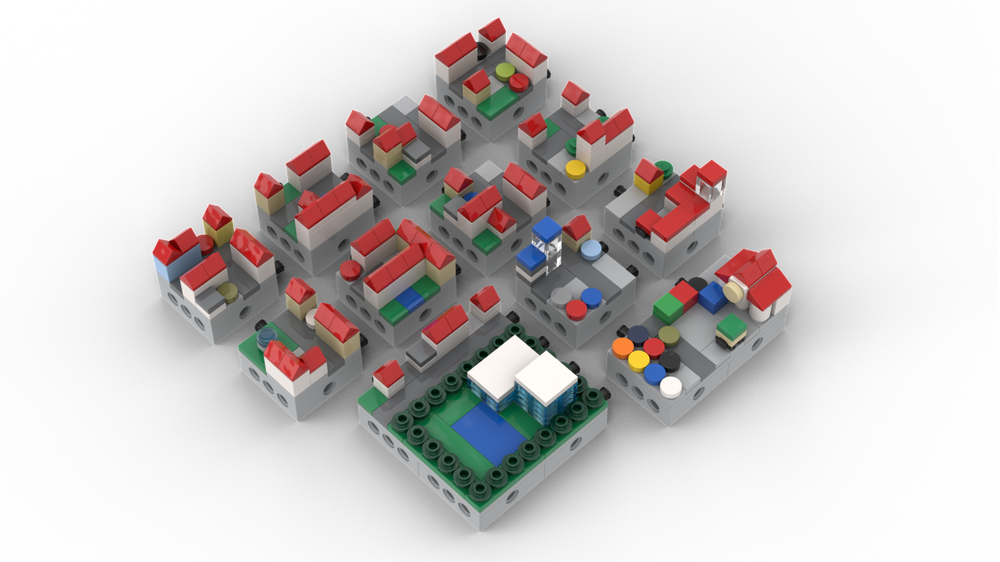 LEGO MOC Village | Nano Modular World by 2in1 | Rebrickable - Build ...