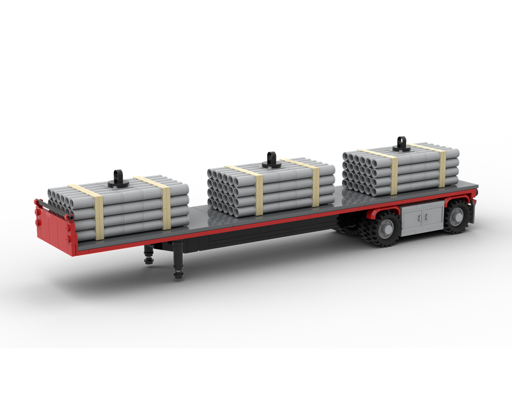 LEGO MOC Flatbed Trailer with Pipe Load by Yellow.LXF | Rebrickable ...