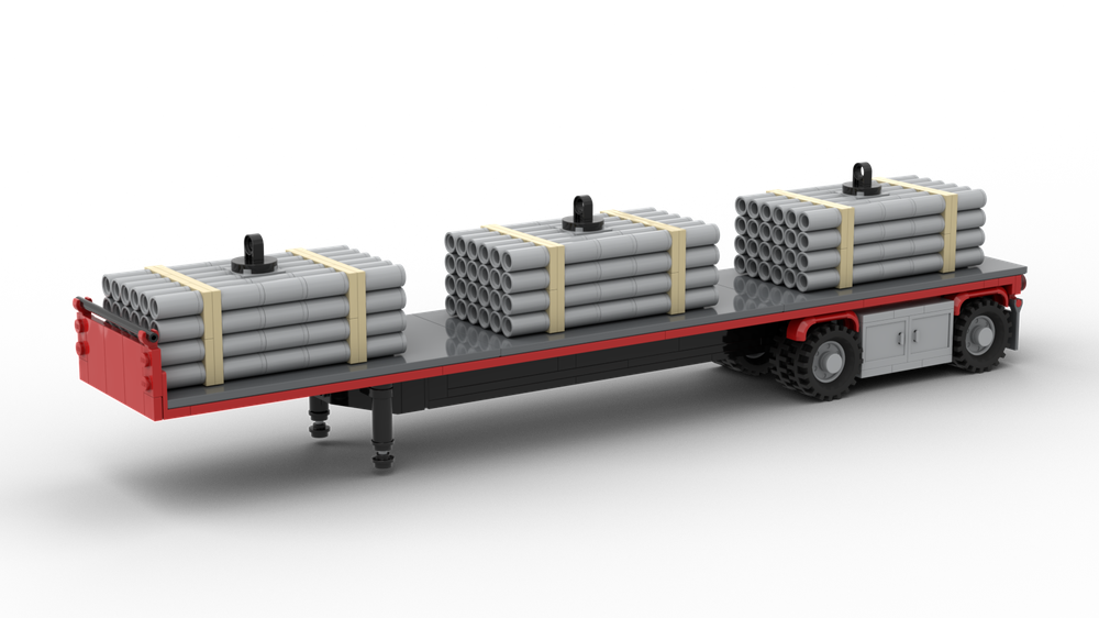 LEGO MOC Flatbed Trailer with Pipe Load by Yellow.LXF | Rebrickable ...