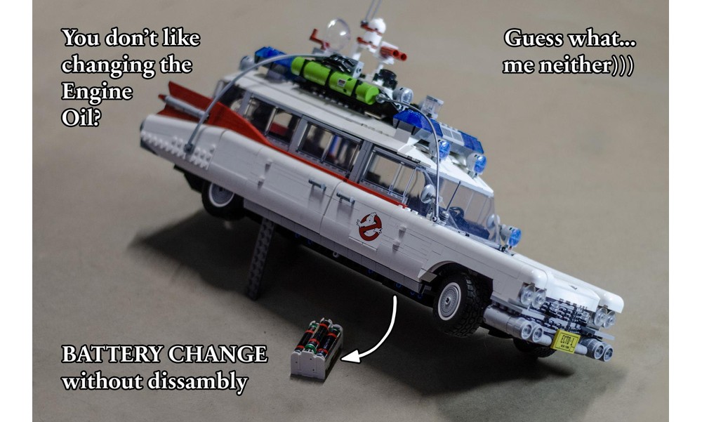 LEGO MOC ECTO-1 RC Upgrade (LEGO 10274) - motorization MOD ghost ...