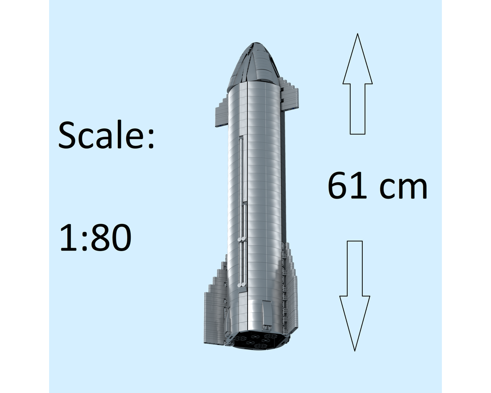 LEGO MOC SpaceX Starship Scale 1:80 by NG_Design | Rebrickable - Build ...