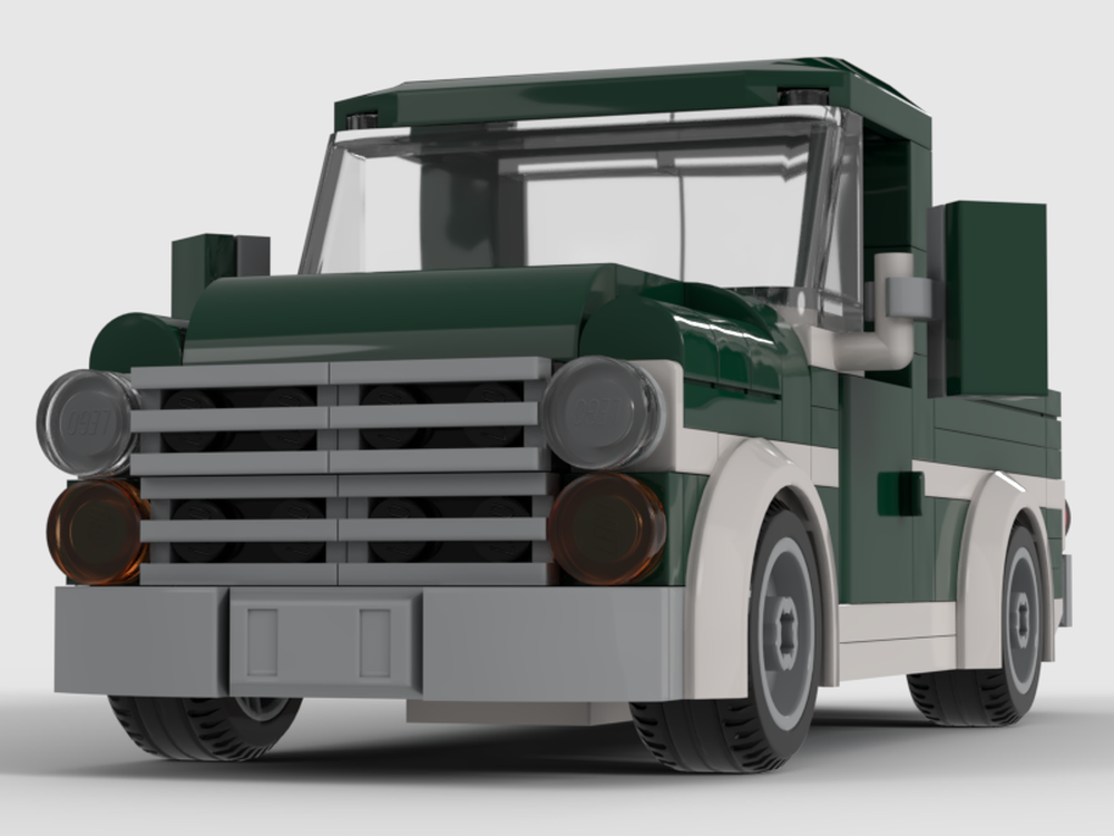 Lego Moc 1950s Dark Green Pickup Truck By Rossco311 Rebrickable