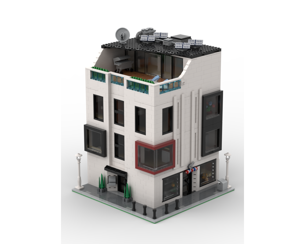 LEGO MOC Modular Modern Corner Building by Chricki | Rebrickable ...