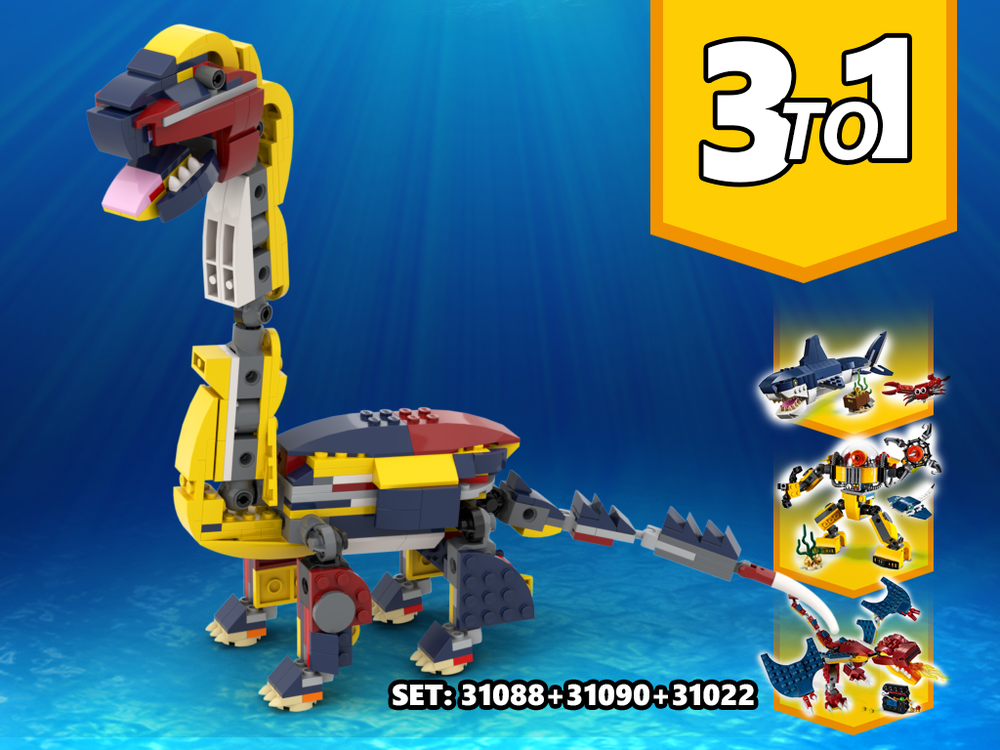 Lego Moc 3 To 1 Supersaurus Dinosaur Alternative Build Build From Set