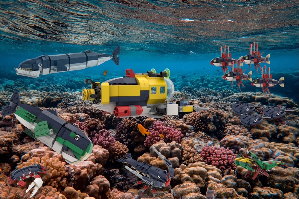 LEGO MOC Submarine 31088 + 31090 2 to 1 by Janik | Rebrickable - Build ...