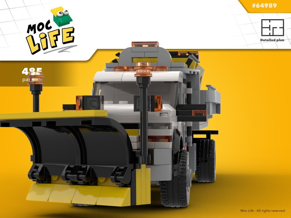 LEGO MOC Chevrolet Silverado 3500 regular cab dually dumper snowplow ...