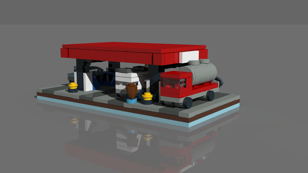 LEGO MOC Mini City - Gas Station (1 of 500) by Onion | Rebrickable ...