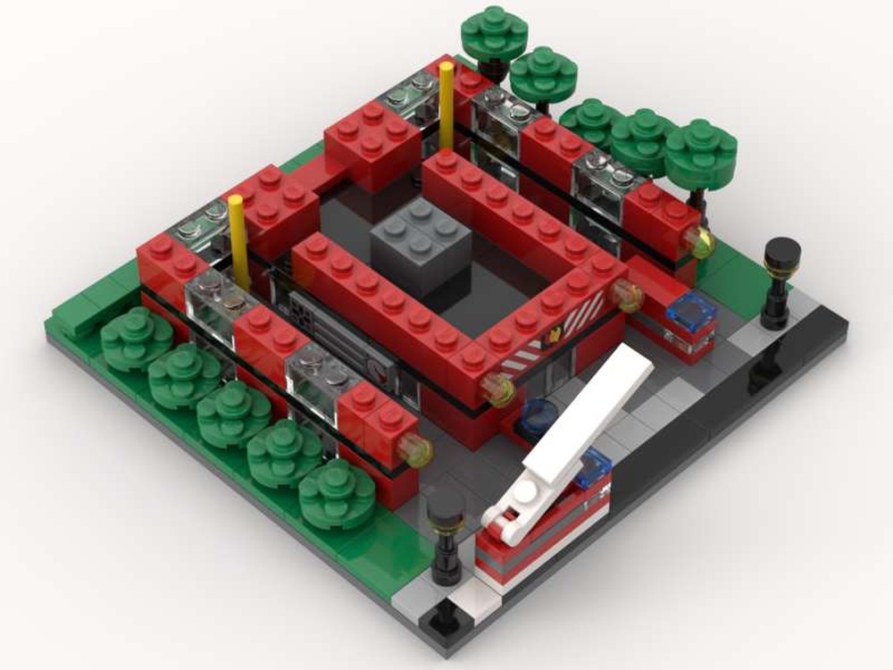 LEGO MOC Modular Fire Station #1 by meregt | Rebrickable - Build with LEGO