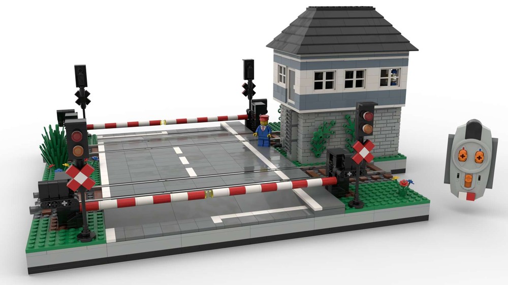 LEGO MOC Motorized train level crossing by Kexy1984 | Rebrickable ...