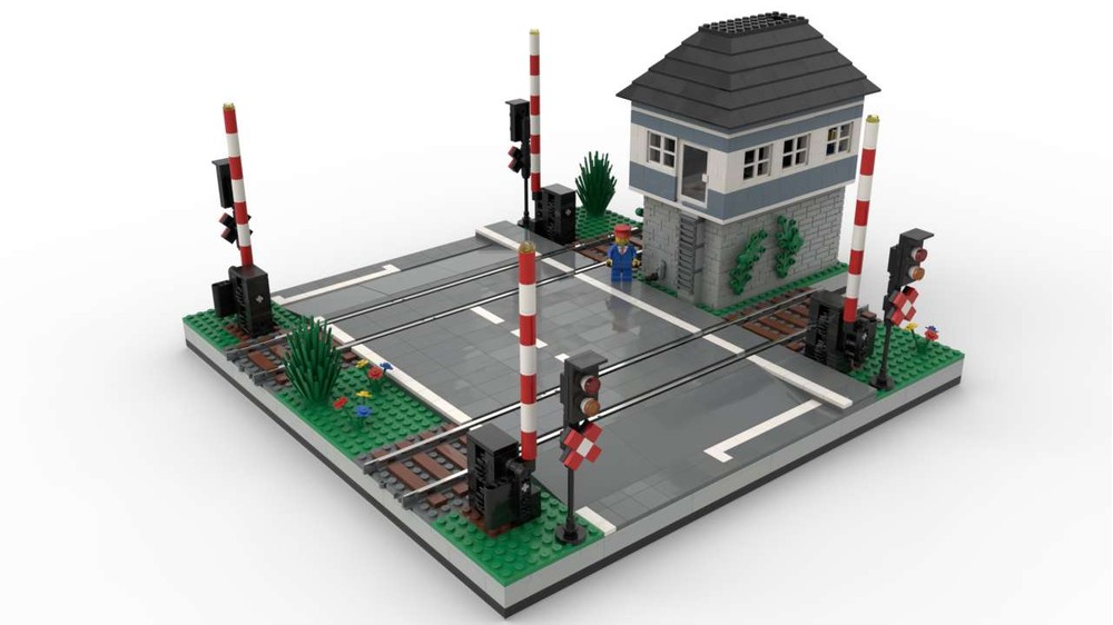 LEGO MOC Motorized train level crossing by Kexy1984 | Rebrickable ...