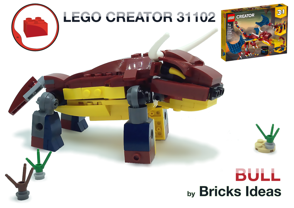 LEGO MOC Bull Animal - Lego Creator 31102 set by Bricks Ideas ...