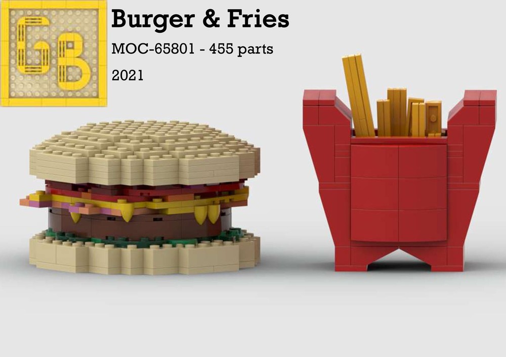 LEGO MOC Burger & Fries by GregBurner | Rebrickable - Build with LEGO