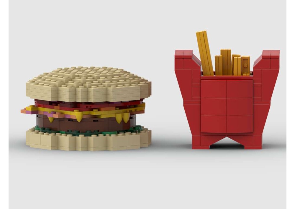 LEGO MOC Burger & Fries by GregBurner | Rebrickable - Build with LEGO