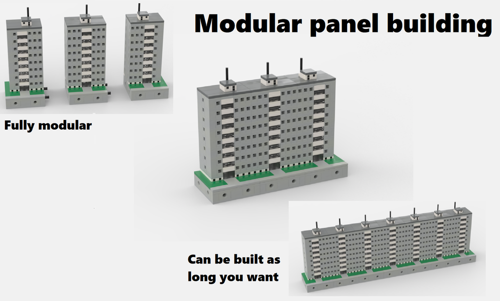 LEGO MOC Modular Panel Building by mic8per | Rebrickable - Build with LEGO