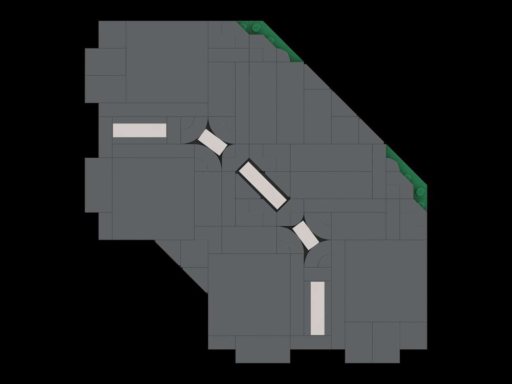 LEGO MOC Modular baseplate bend / curve by degu | Rebrickable - Build ...