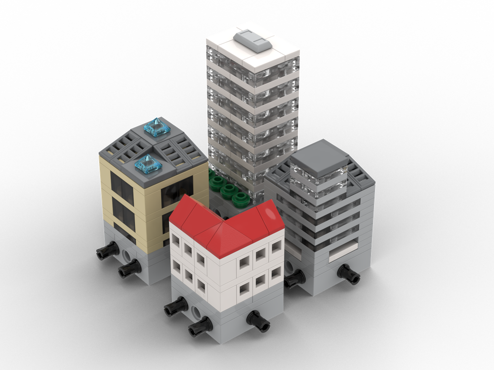 Lego Moc City Center 2 Nano Modular World By 2in1 Rebrickable