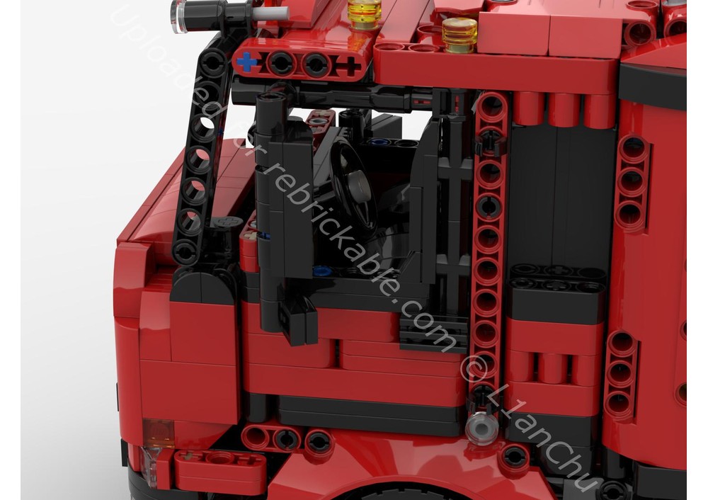 LEGO MOC Control+ Remote Controlled Semi Truck Red/Black (Powered Up ...