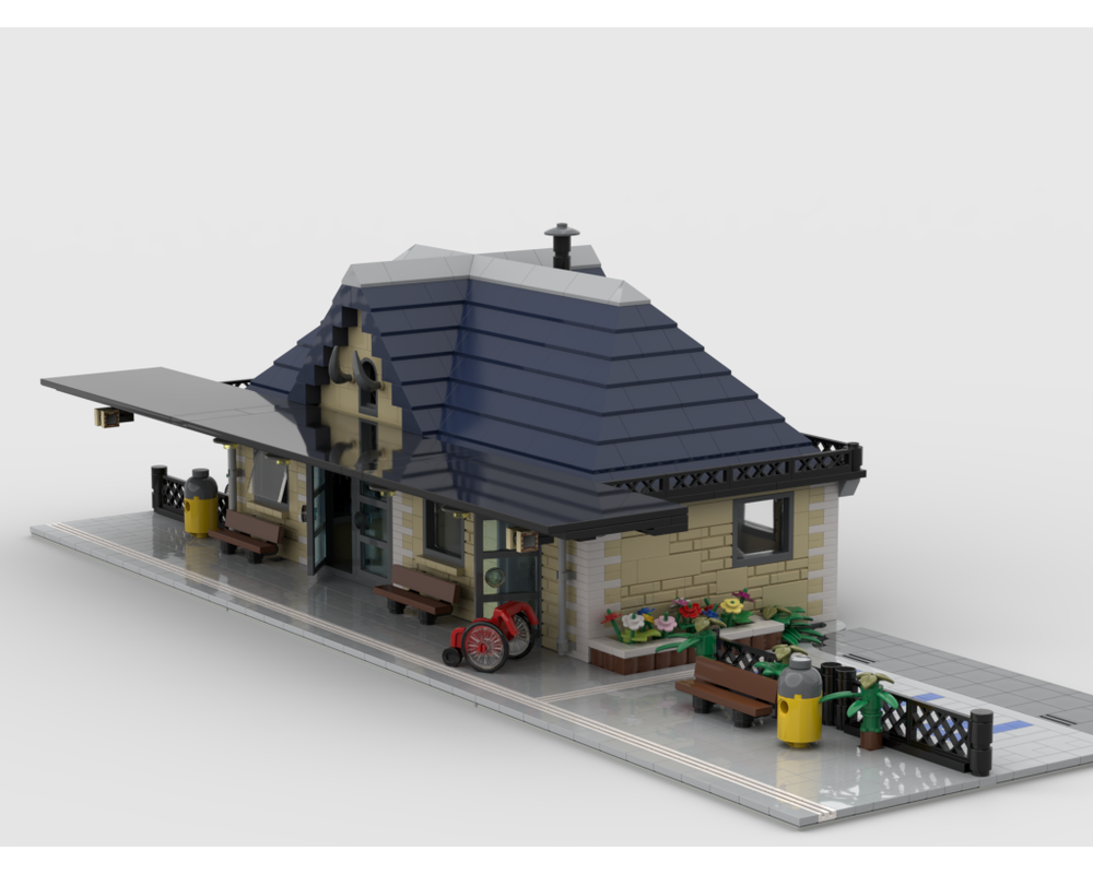 LEGO MOC Train station by john_brickmold | Rebrickable - Build with LEGO