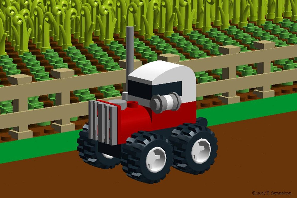 LEGO MOC Tiny Red Tractor by Tim-O-Fee | Rebrickable - Build with LEGO