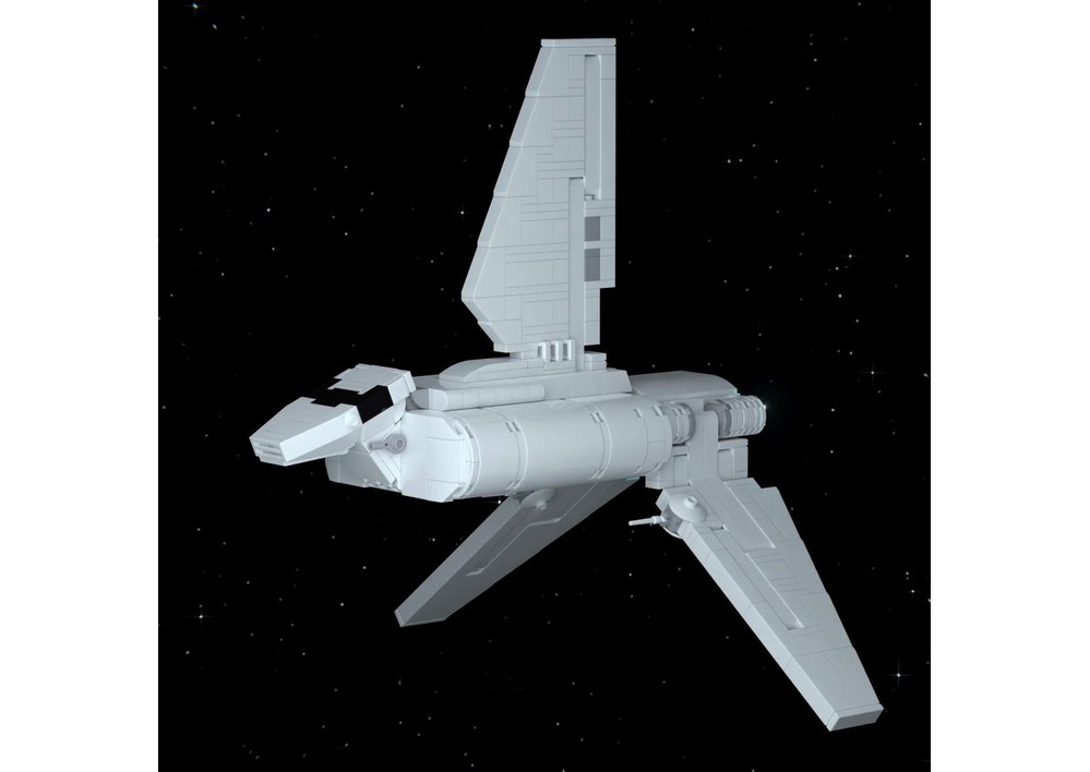 LEGO MOC Mini-Scale Imperial Sentinel-Class Shuttle with Display Stand ...