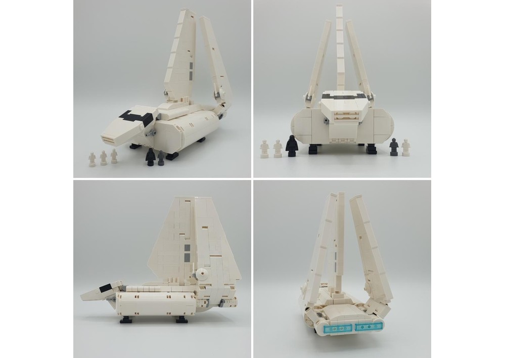 LEGO MOC Mini-Scale Imperial Sentinel-Class Shuttle with Display Stand ...