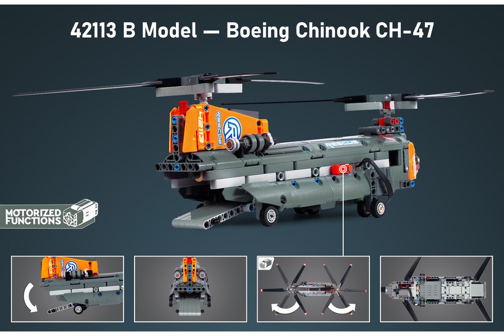 LEGO MOC 42113 B Model - Boeing Chinook CH-47 (Motorized) by ...