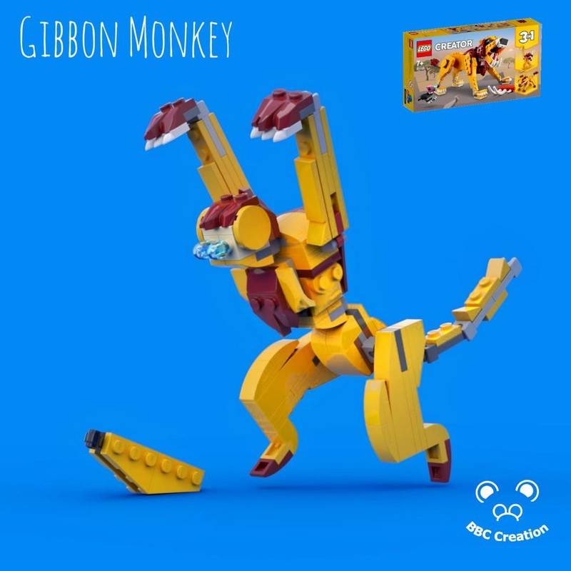 LEGO MOC Gibbon Monkey by bbchai | Rebrickable - Build with LEGO