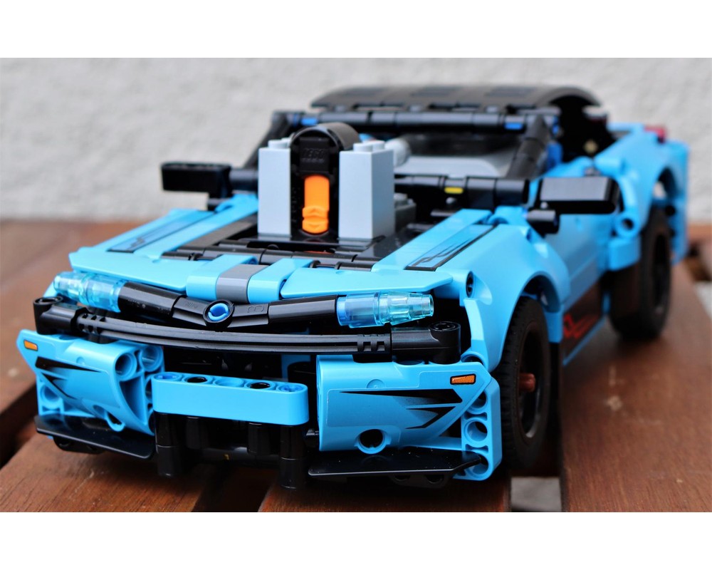 LEGO MOC 42098 Blue Car RC + Front Light by Take_A_Brick | Rebrickable ...