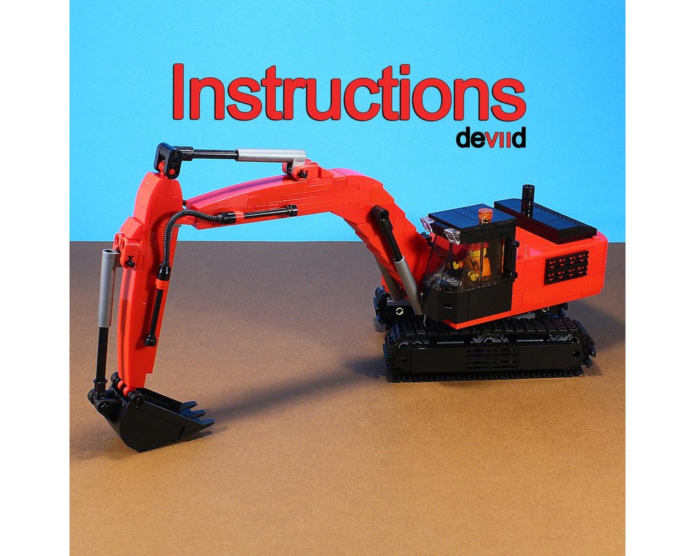 LEGO MOC Red Excavator by Devid VII | Rebrickable - Build with LEGO