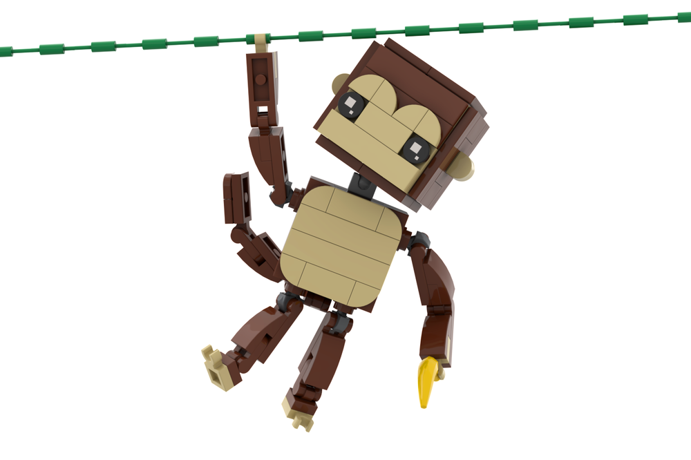 LEGO MOC Block Head Monkey by brickfolk | Rebrickable - Build with LEGO