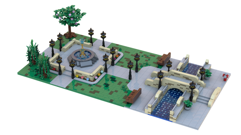 LEGO MOC Park and street canal by legoalfactotum | Rebrickable - Build ...