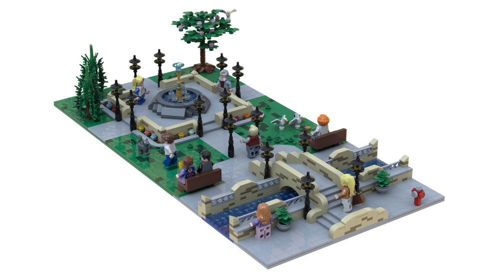 LEGO MOC Park and street canal by legoalfactotum | Rebrickable - Build ...