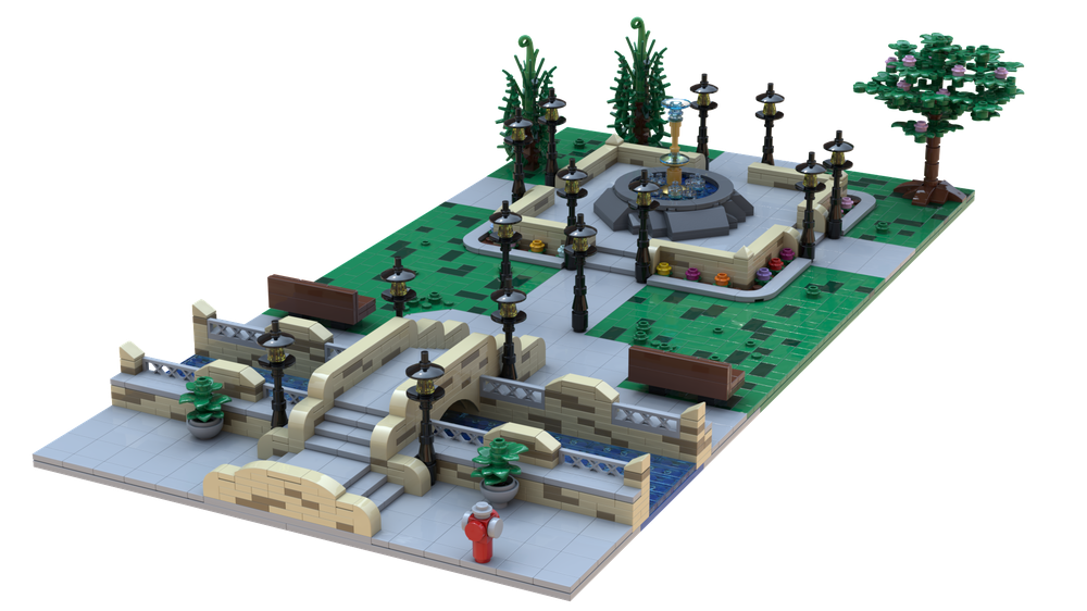 LEGO MOC Park and street canal by legoalfactotum | Rebrickable - Build ...