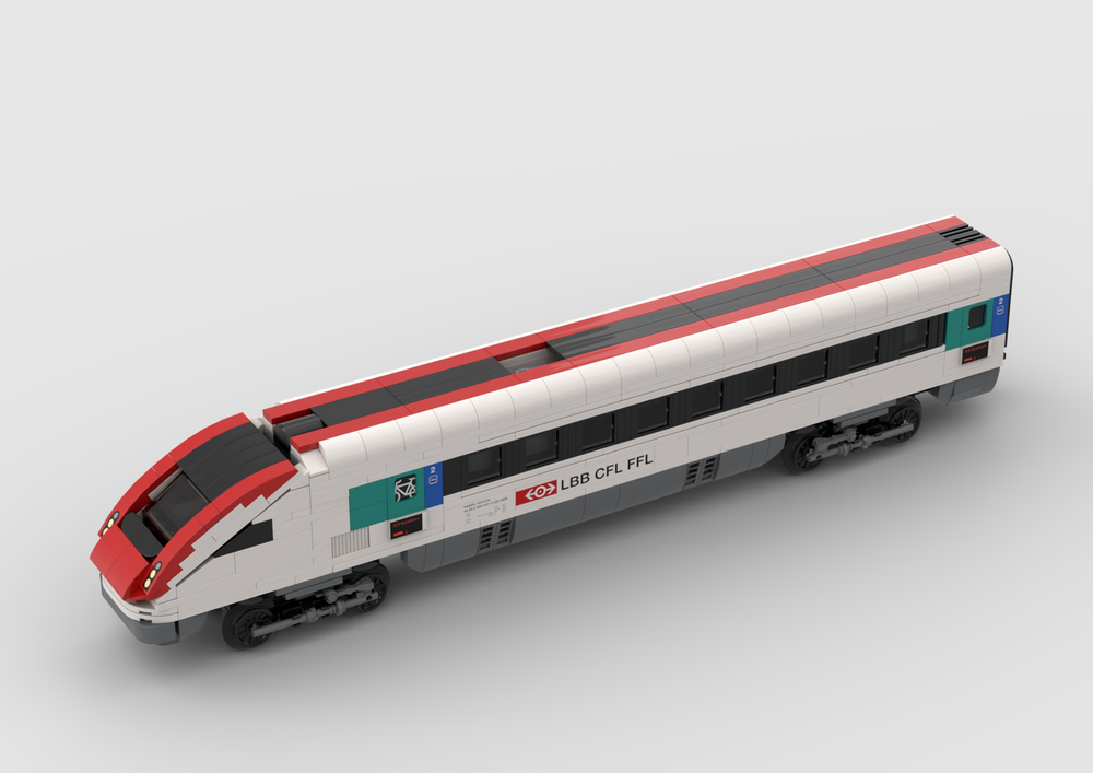 LEGO MOC Swiss Intercity Train "SBB ICN" RABDe 500 Locomotive / Engine ...