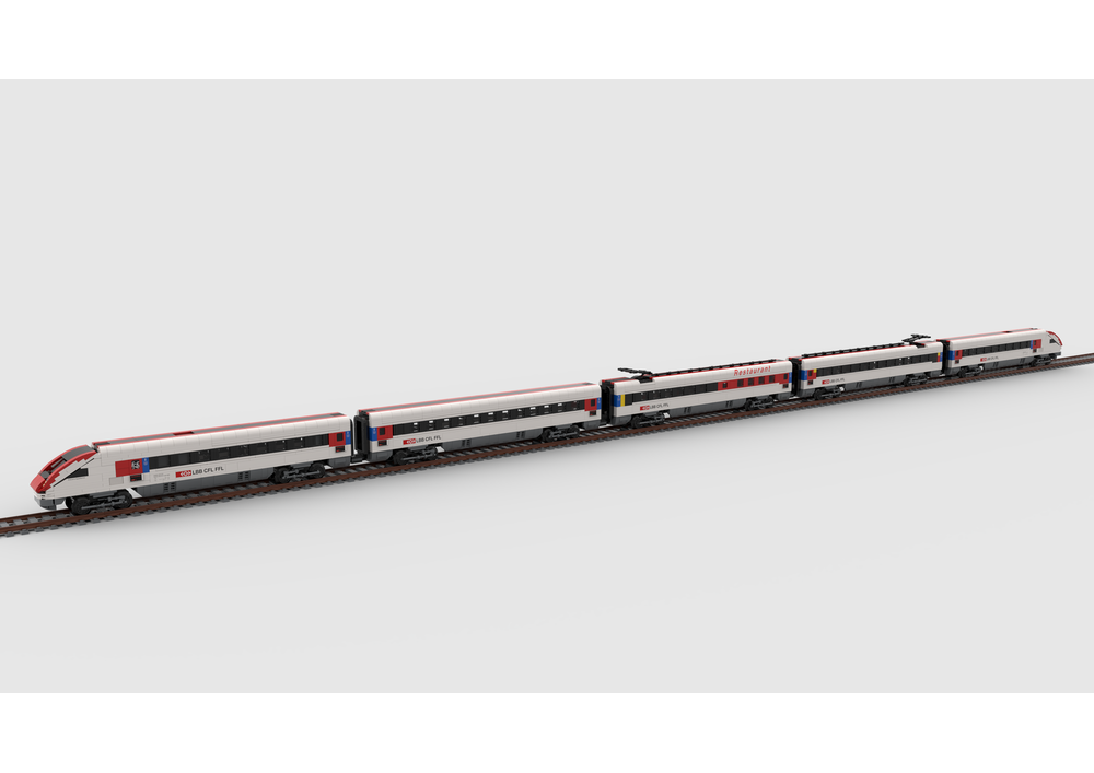 LEGO MOC Swiss Intercity Train "SBB ICN" RABDe 500 Locomotive / Engine ...