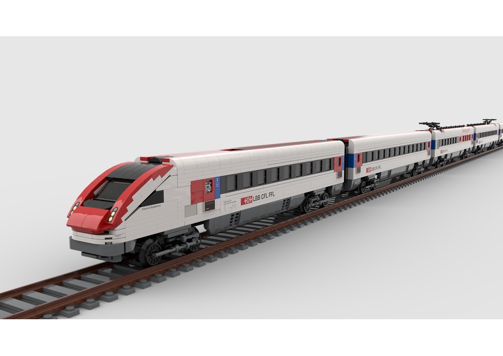 LEGO MOC Swiss Intercity Train "SBB ICN" RABDe 500 Locomotive / Engine ...