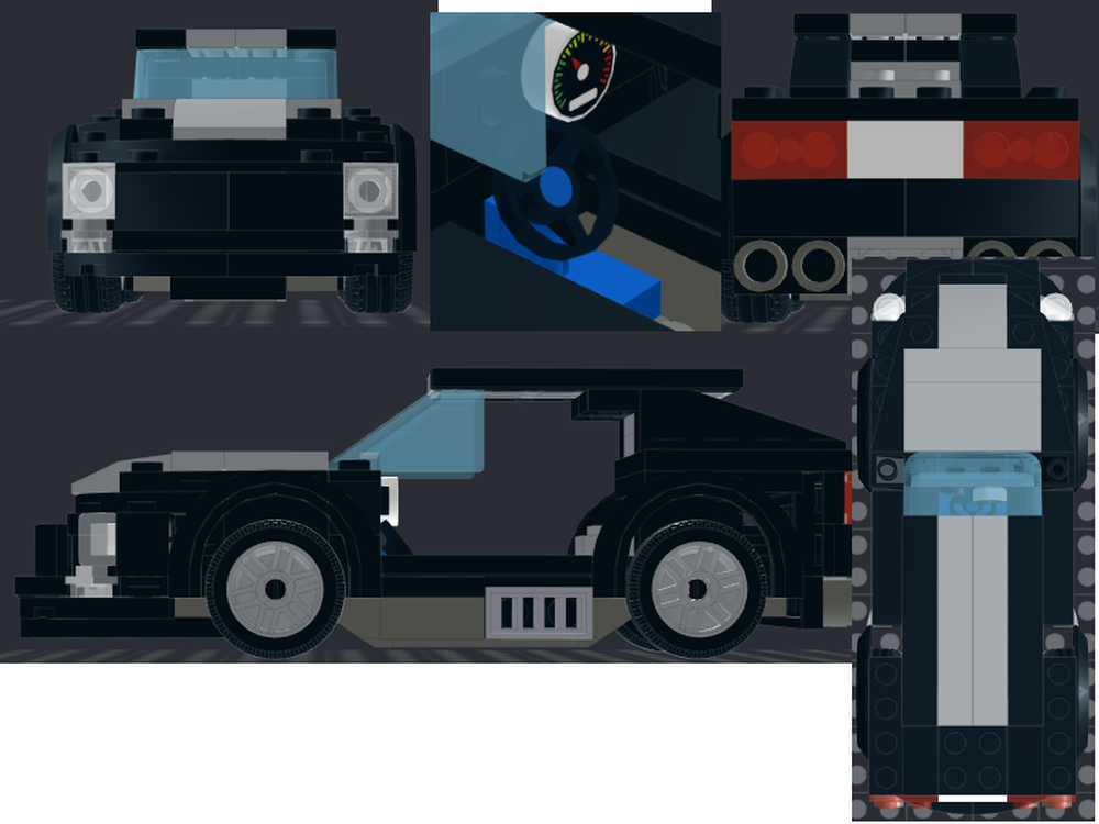 LEGO MOC black & gray race car by oneofthespinningwheels | Rebrickable ...