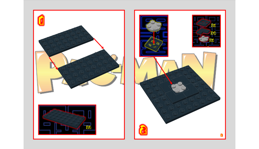 LEGO MOC Pacman Frame by Thierry | Rebrickable - Build with LEGO