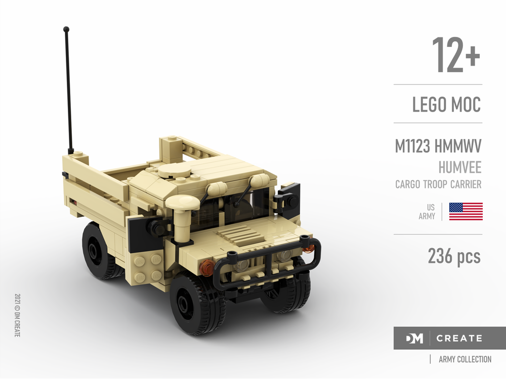 LEGO MOC Army collection - M1123 HMMWV Humvee - cargo troop carrier by ...