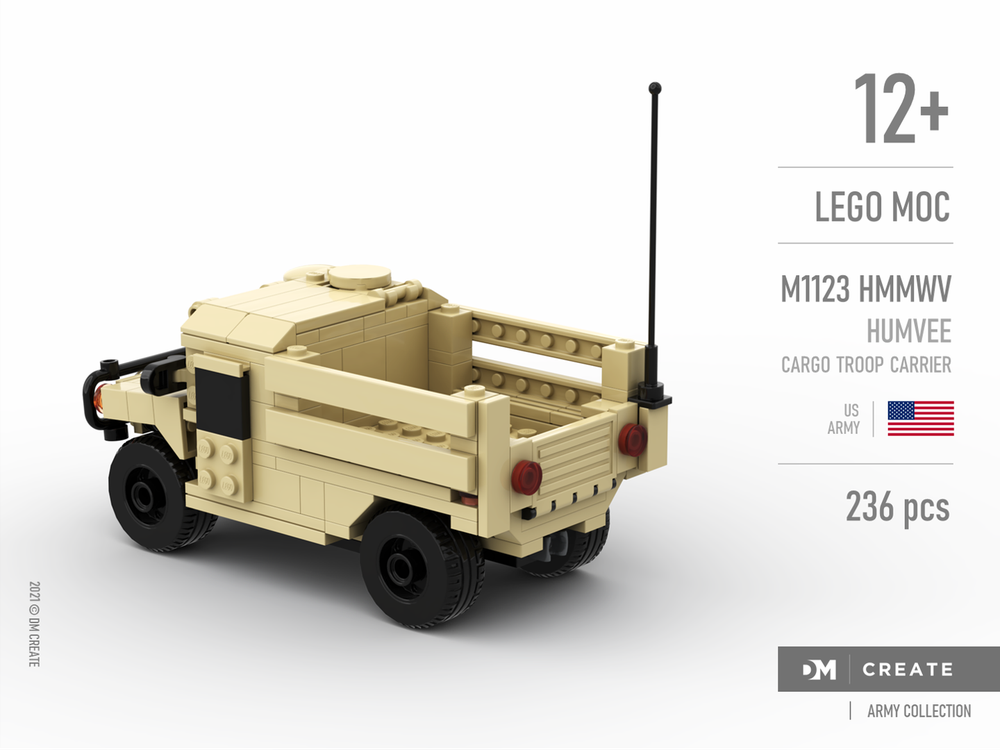LEGO MOC Army collection - M1123 HMMWV Humvee - cargo troop carrier by ...