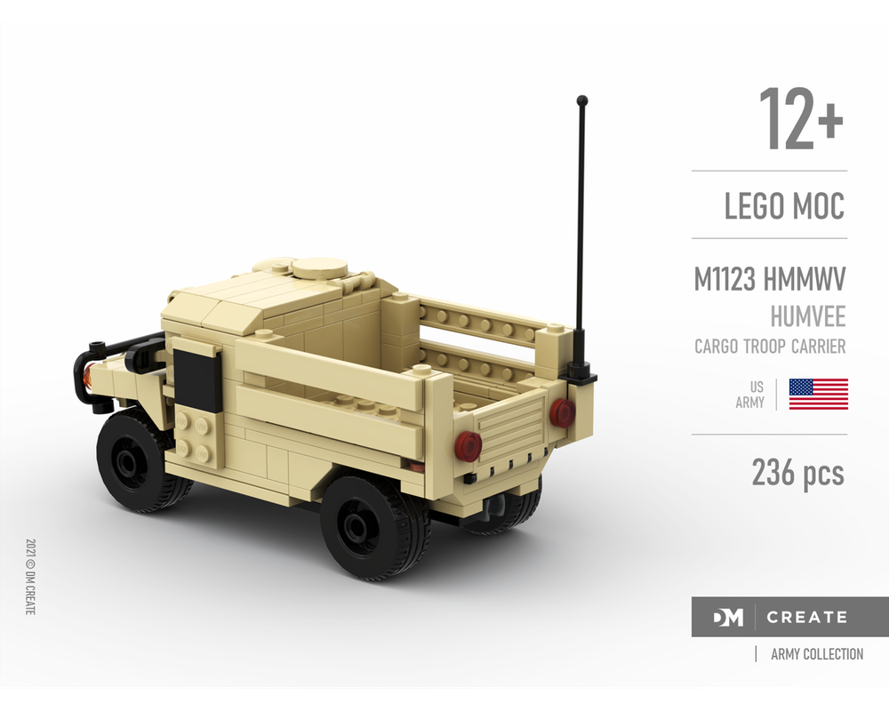 LEGO MOC Army collection - M1123 HMMWV Humvee - cargo troop carrier by ...
