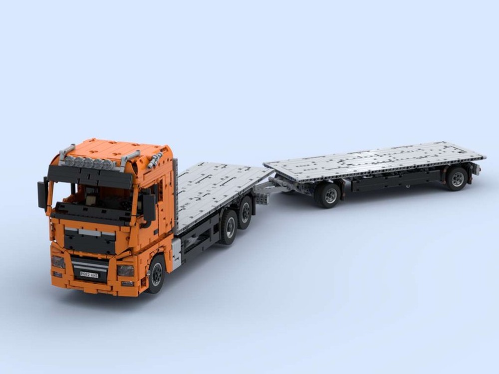 LEGO MOC 1:17 RC Flatbed Truck with Trailer by Huwi | Rebrickable ...