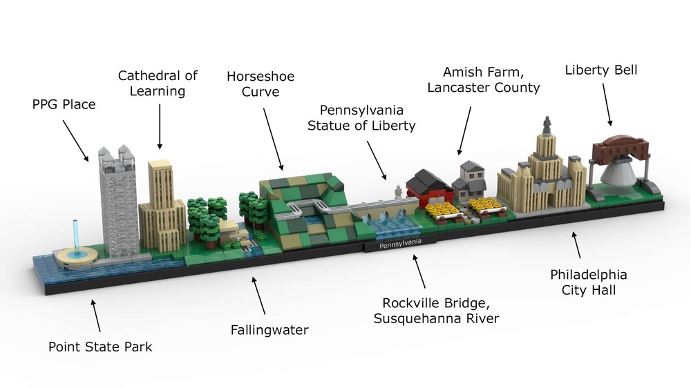 LEGO MOC Pennsylvania Skyline by GreatToBeGary | Rebrickable - Build ...