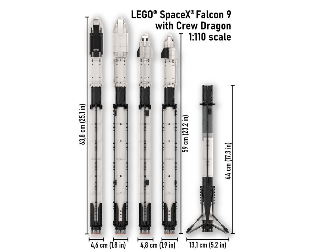 LEGO MOC SpaceX Falcon 9 & Crew Dragon [Saturn V scale] by 0rig0 ...