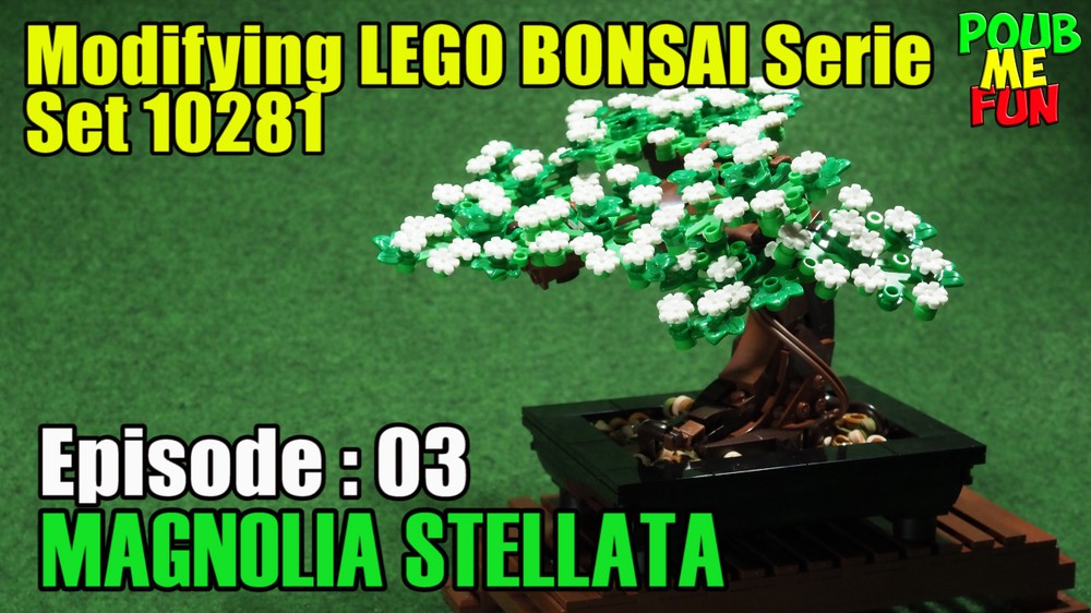 LEGO MOC Magnolia Stellata Bonsai - Modifying LEGO Bonsai Tree Serie ...