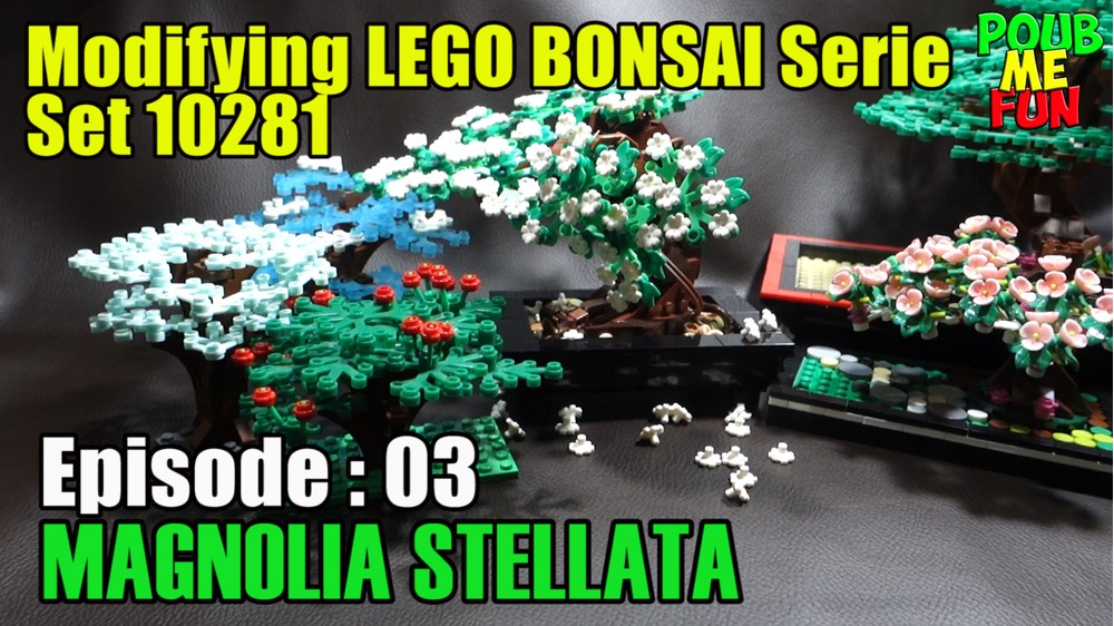 LEGO MOC Magnolia Stellata Bonsai - Modifying LEGO Bonsai Tree Serie ...