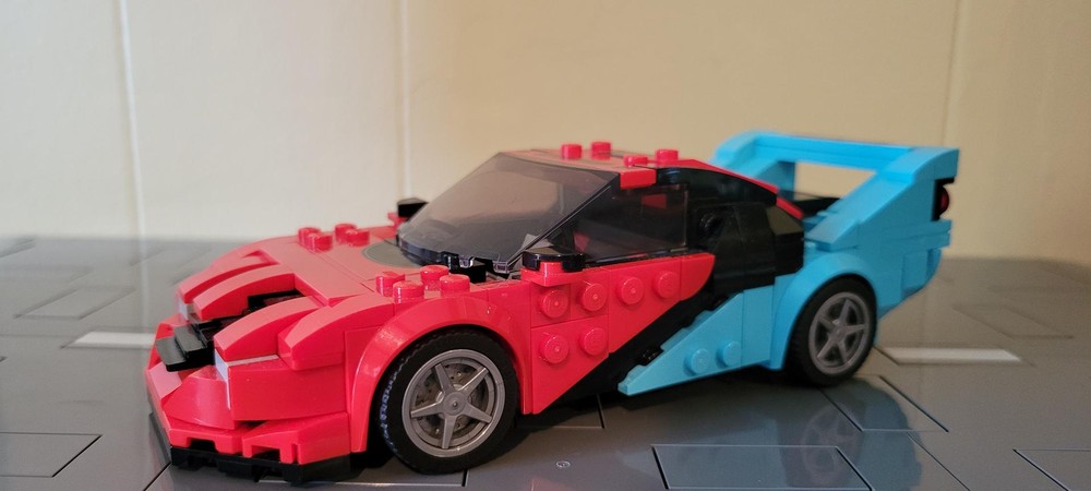 LEGO MOC Red-Cyan Speeder by Brick_Lizard | Rebrickable - Build with LEGO