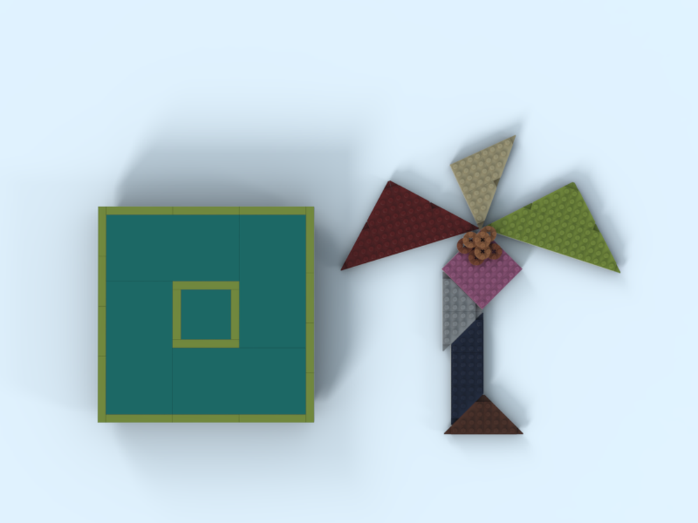 LEGO MOC LEGO Tangram (Seven-Piece Puzzle) ---- coconut tree by namowen ...